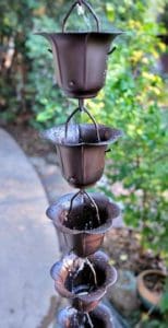 Bronze Flower Cup Decorative Rain Chain Downspouts