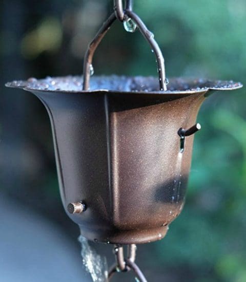 Bronze Flower Cup Decorative Rain Chain Downspouts
