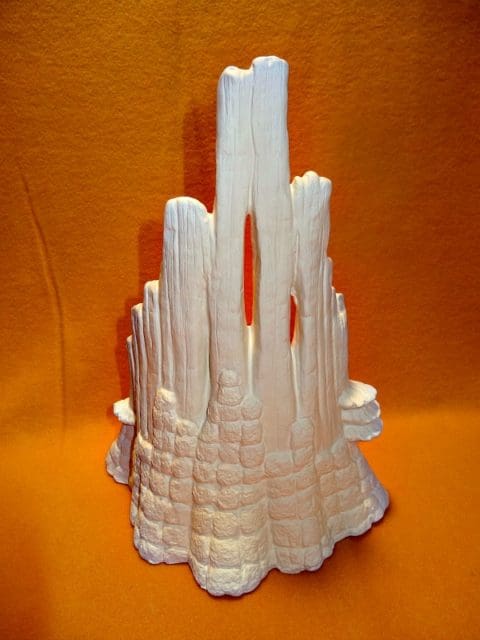 Yard Troll & Gnome Unpainted Ceramic Woodland Stump Throne Sculpture ...