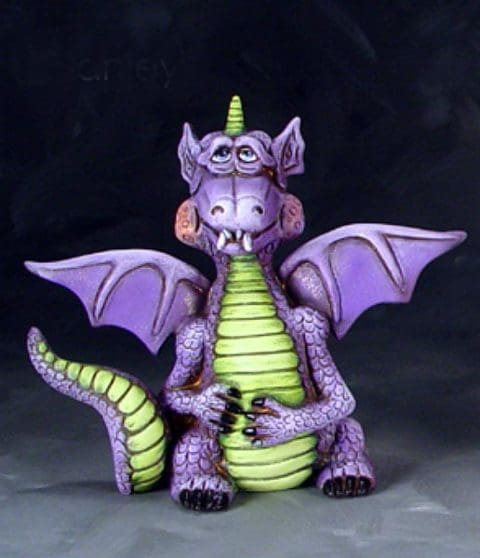 Goofy Paintable Ceramic Mystical Fairyland Dragon Statue